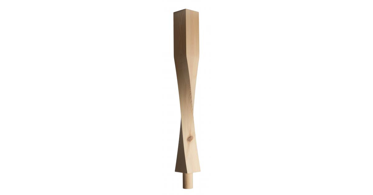 90mm Contemporary Twist Newel Post with Spigot Dowel