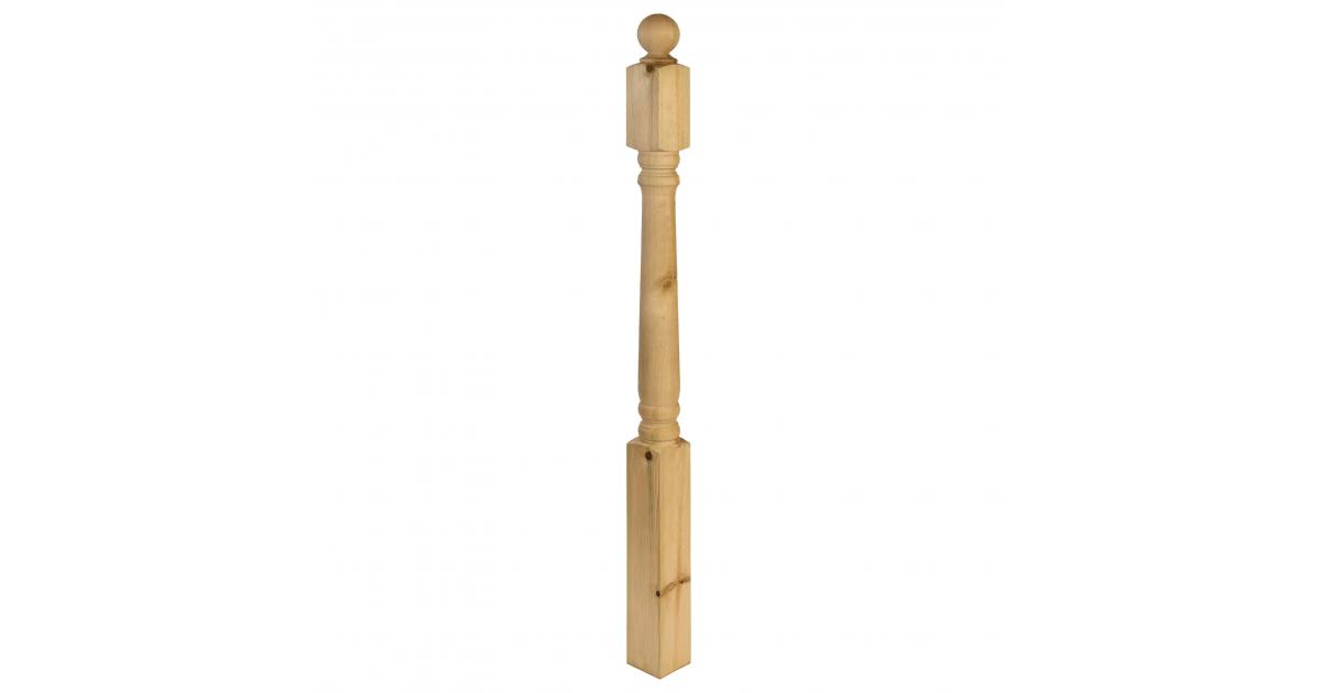 Timber Decking Colonial Newel Post Including Cap