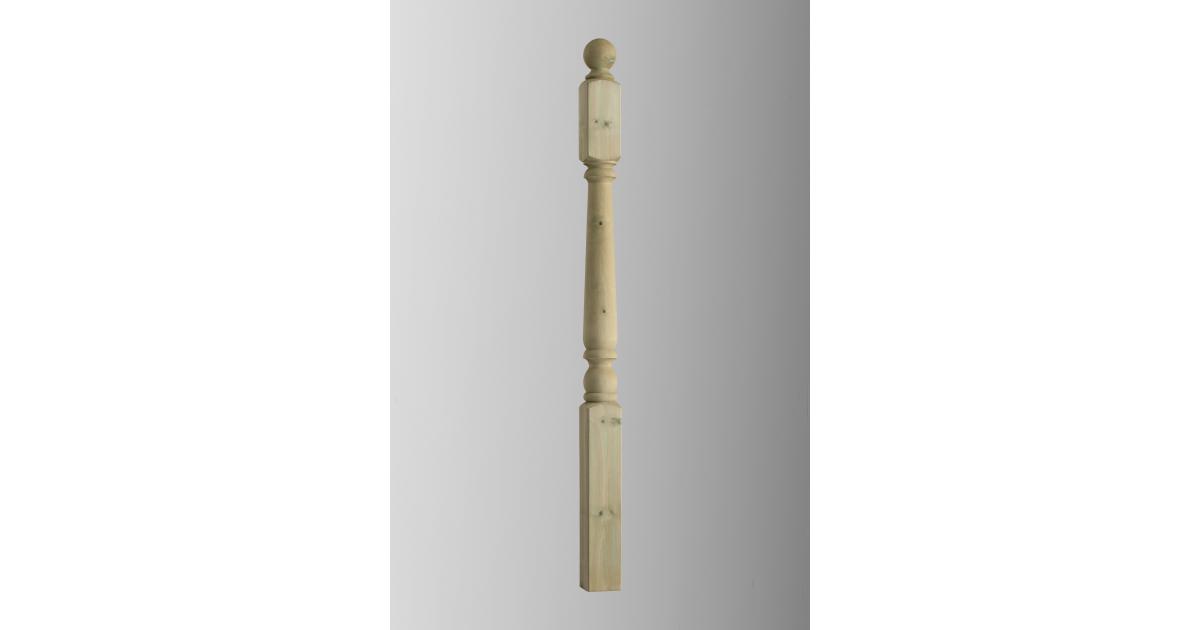 Timber Decking Colonial Newel Post Including Cap